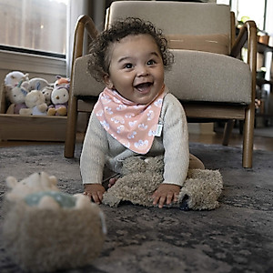 Ingenuity Easy Eater 4-Pack Absorbent Terry-Backed Cotton Baby Bib Set for Eating or Teething - Grazy