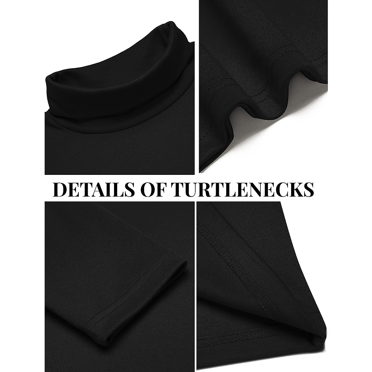 COOFANDY Men's Slim Fit Basic Turtleneck T Shirts Casual Knitted Pullover Sweaters Black