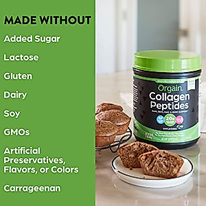 Orgain Hydrolyzed Collagen Peptides Powder, 20g Grass Fed Collagen - Hair, Skin, Nail, & Joint Support Supplement, Paleo & Keto, Non-GMO, Type I and III, 1lb (Packaging May Vary)