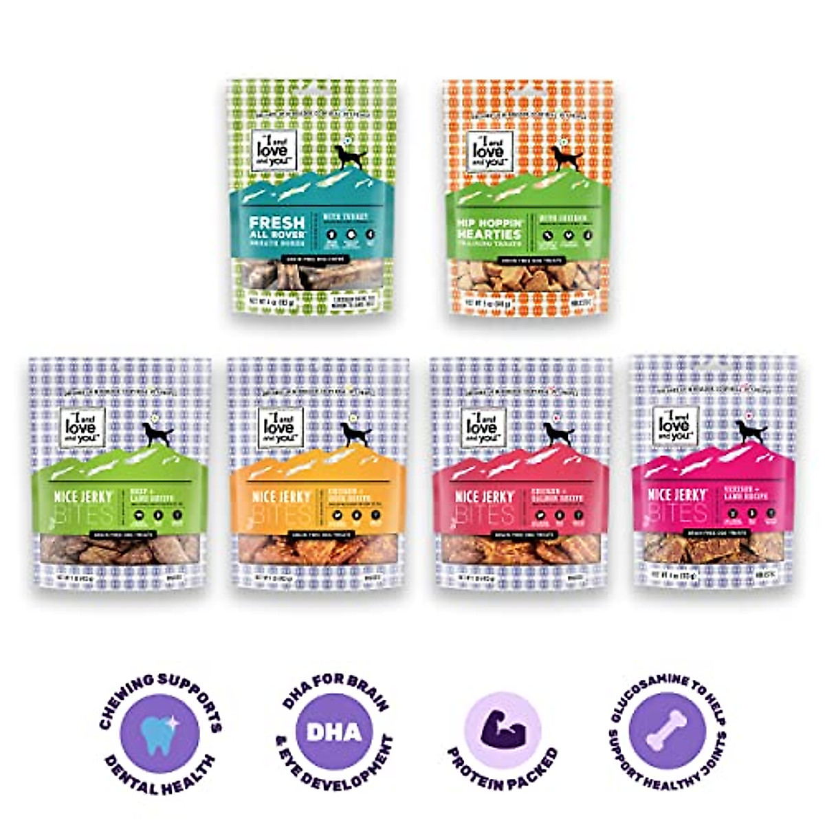 I and love and you Nice Jerky Bites - Grain Free Dog Treats, Chicken + Duck, 4-Ounce, Pack of 1