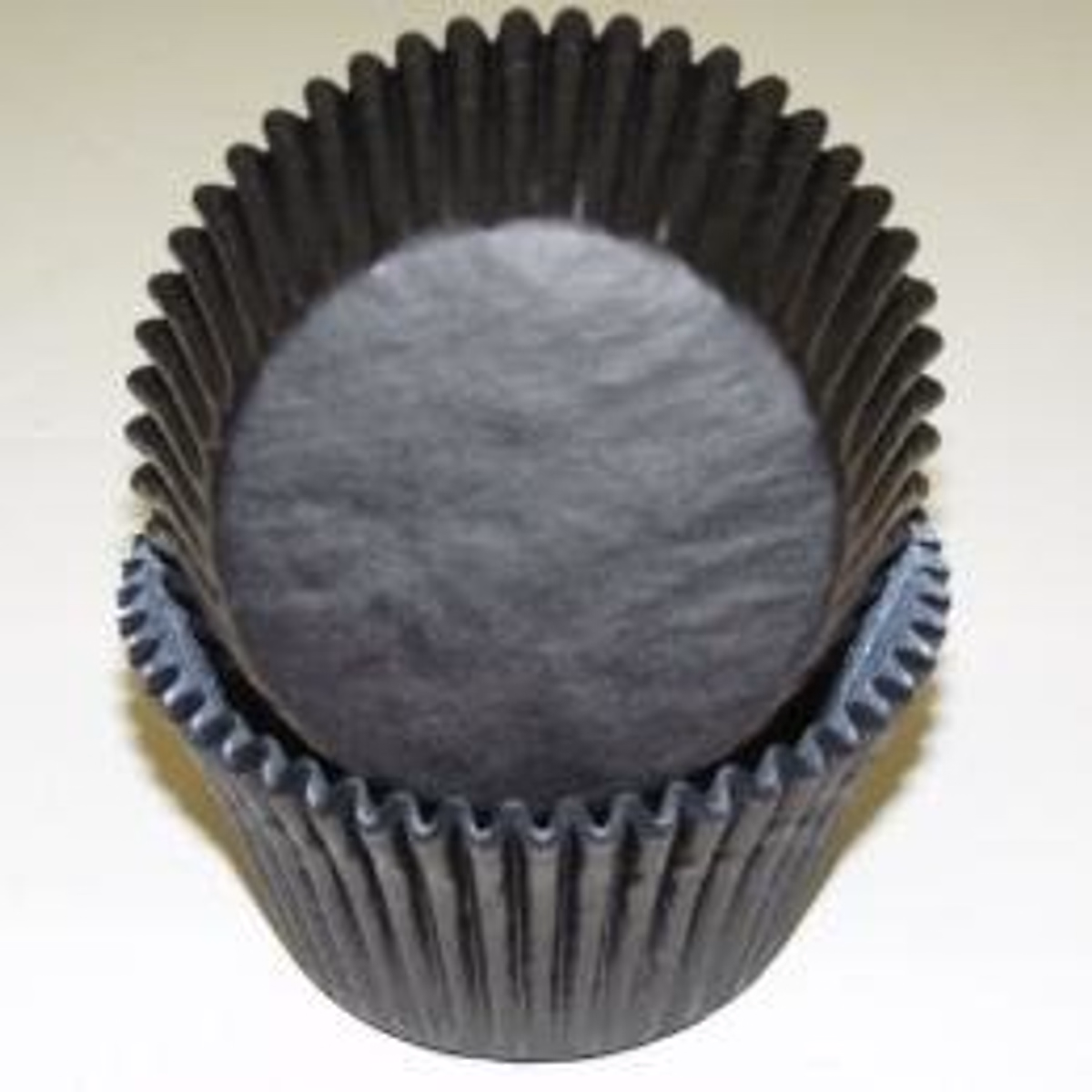 CakeSupplyShop Black Solid Color Large (Jumbo) Baking Cups - 50pack with Edible Sparkle Flakes