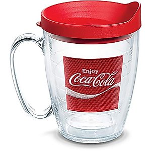 Tervis Coca-Cola - Coke Enjoy Insulated Tumbler with Emblem and Red Lid, 16oz Mug, Clear