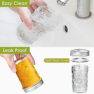 moniko Mini Mason Jars,Canning Jars,6 oz Mason Jars With Lids,Small Glass Jars Ideal for Food Storage, Jam, Spice,Candle,Honey,Wedding Favors(12 PACK)