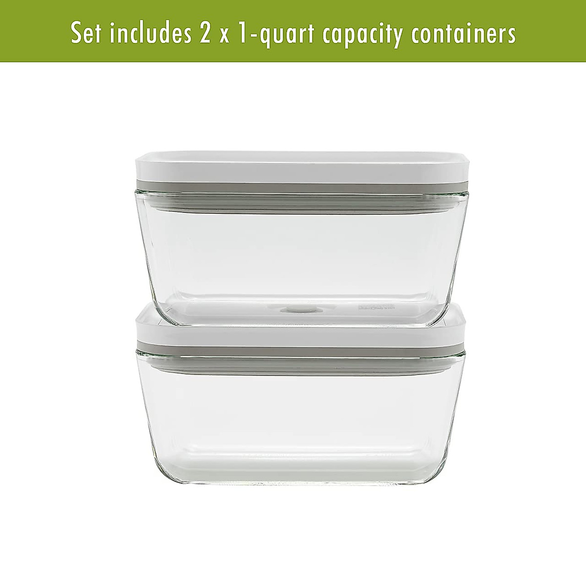 ZWILLING Fresh & Save 2-Piece Medium Glass Airtight Food Storage Container, Meal Prep Container