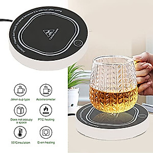 Smart Coffee Cup Warmer Black Coffee Mug Warmer for Desk with Heating Function for Cocoa Tea Milk Water(US Plug 110V)
