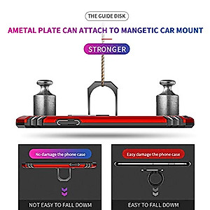LeYi for iPhone XR Phone Case, iPhone XR Case with [2PCS] Tempered Glass Screen Protector for Women Men, [Military-Grade] Shockproof Phone Case with Ring Kickstand for Apple iPhone XR 10, Red