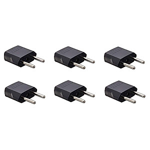 Prterewy American (Flat) USA US to European (Round) Russia France Germany Adapter, Power Converter Travel Adapter, Outlet Plug Adapter(10 Pack Euro Plug)