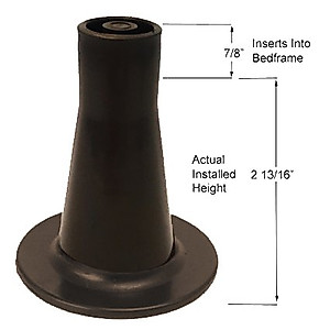 Home Paradise Bed Frame Feet Replacement | Tall Sturdy Cone Shaped Legs | Protect Your Floor by Changing Your Bed Wheels with These Bed Frame Glide | Dark Brown (4)
