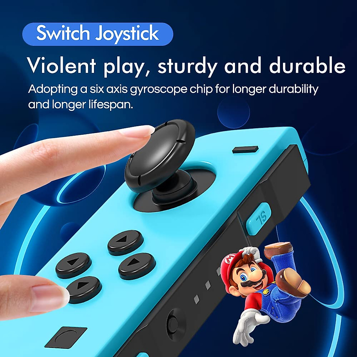 SEONEZU Joycon Joystick Replacement 4 Pack, Joycon Repair Kit/Tool, No Drift, Analog Thumb Sticks for Nintendo Switch, Switch Lite & Switch OLED Controller, Left/Right Sensor Joystick, Thumbstick Caps