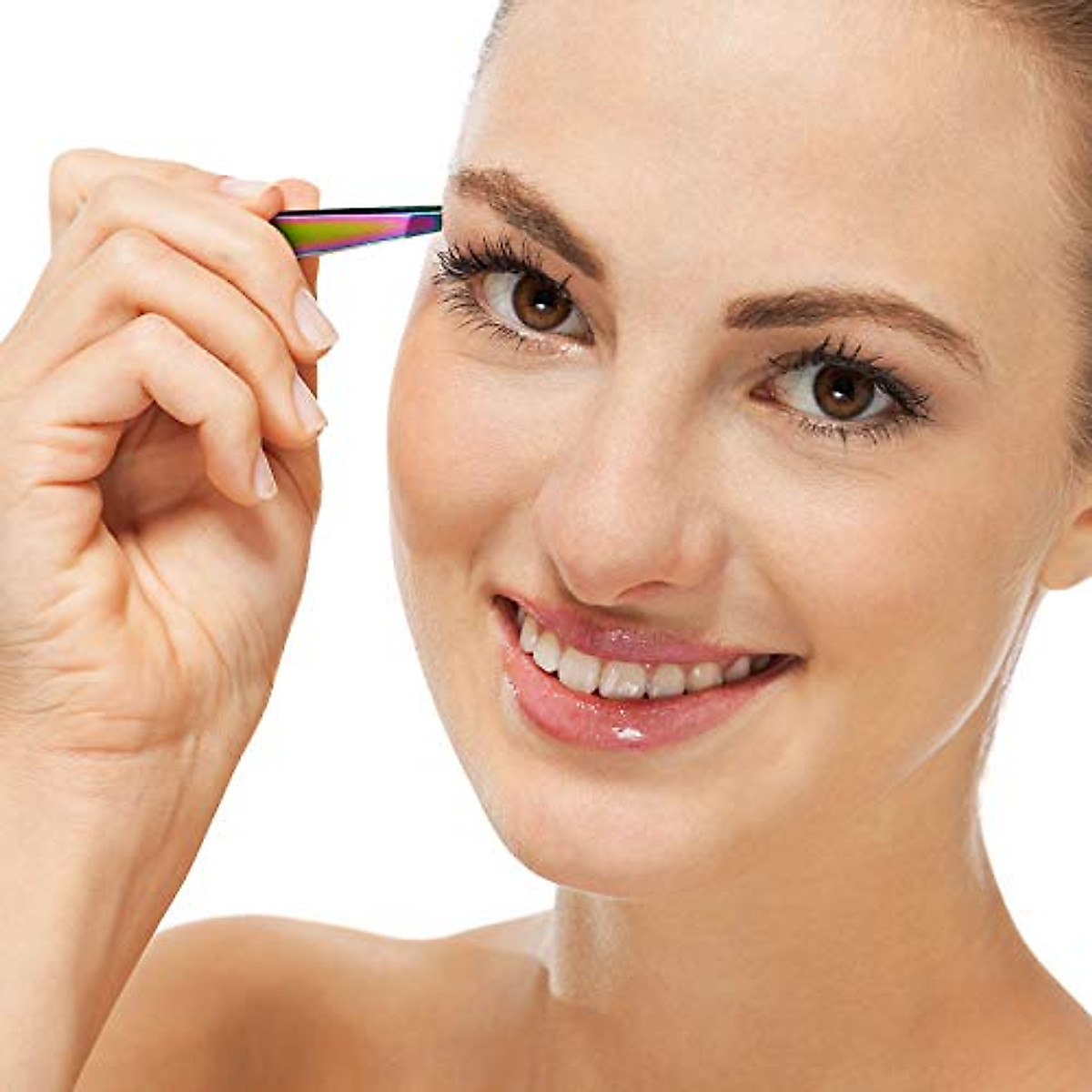 8 Pieces Eyelash Extension Tweezers Set Straight and Curved Tip False Lash Tweezers Eyelash Applicator Tool Stainless Steel Precision Tweezers for Eyelash Extension with Velvet Bag (Rainbow Color)