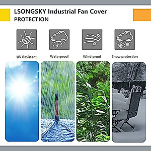LSongSKY Industrial Fan Cover 2 Pack,Suitable for 30 Inch Wall Mount Fan,Industrial Pedestal Fan in the Warehouse,Shop, Garage,and Workspace,Waterproof & Dustproof 600D Oxford,Black