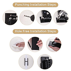 uxcell Clothes Drying Rack Wall Mounted, Laundry Drying Rack with Windproof Holes & Clips, Retractable Clothing Rack, Collapsible Clothes Hanging Rack (Tri-Fold) Black Upgrade