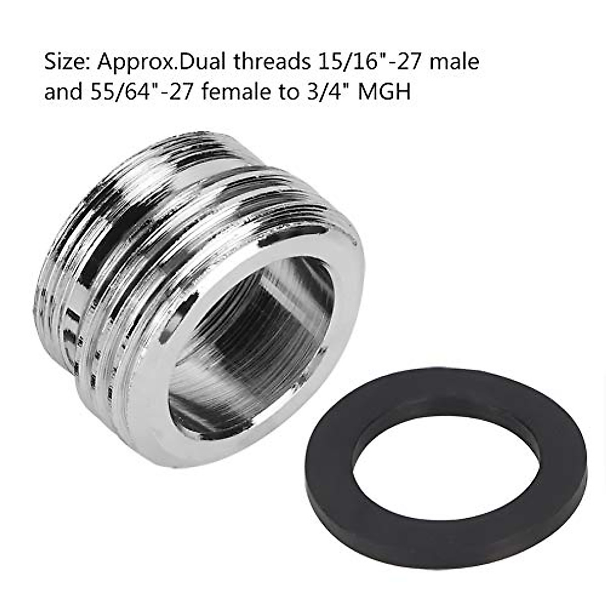 Kitchen Skin Aerator Faucet Adapter, Faucet Garden Hose Adapter Valve, Chrome Plated Brass Male Female Faucet Adapter to Connect Garden Hose, Dual Threads Faucet Aerators with Gasket