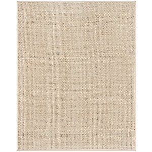 SAFAVIEH Natural Fiber Collection Area Rug - 9' x 12', Natural & Beige, Border Basketweave Seagrass Design, Easy Care, Ideal for High Traffic Areas in Living Room, Bedroom (NF114A)