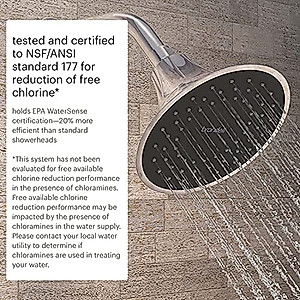 VivaSpring Filtered Shower Head FSH25-CB in Chrome Finish with Obsidian face and Wide Rain Spray | for softer skin and hair | 6 month filter FF-15 | Certified Filtration