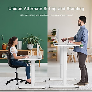 Dripex Adjustable Electric Standing Desk 1, 63 inch, White