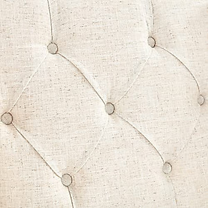 HUIMO Accent Chair Set of 2, Button-Tufted Chairs,Upholstered Reading Living Room Chair,Mid Century Modern Chair with Linen Fabric, Club Chair,Comfy Arm Chairs for Living Room,Bedroom,White