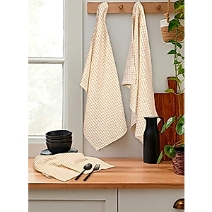 KEMA 100% Cotton Dish Cloths - Soft, Super Absorbent and Lint Free Dish Towels for Kitchen 18”x 28” Inch, Perfect for Drying and Washing Dishes, Kitchen Towel Set of 6 with Hanging Loop