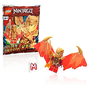 LEGO NINJAGO Crystalized Minifigure - Kai (Golden Dragon) with Wings and Gold Fire Sword