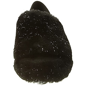 UGG Women's Fluff Yeah Metallic Sparkle Slipper, Black, 8