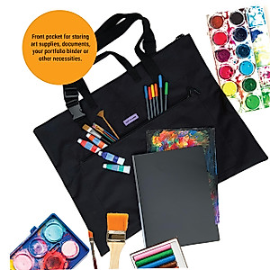 Portfolio Folder for Artwork , 18x24 portfolio Waterproof Polyester , Portfolio with Handle and Adjustable Shoulder Straps , Porfolio includes a Binder with Plastic Sleeves , art & craft portfolios
