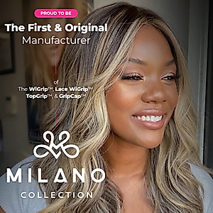 Milano Adjustable Elastic Wig Band with Hooks for Secure Fit & Comfort for Wigs and Lace Front Wigs - Wig Strap, Headband, & Wig Grip Accessories, Black