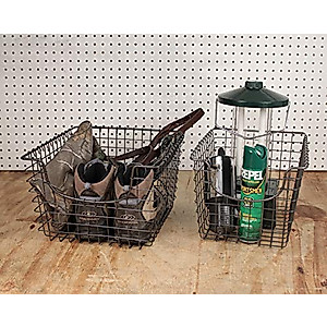 Spectrum Diversified Scoop Wire Basket, Vintage-Inspired Steel Storage Solution for Kitchen, Pantry, Closet, Bathroom, Craft Room & Garage, Small, Industrial Gray
