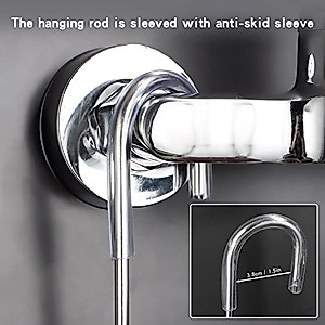 YQh hanging shower rack, bathroom rack storage rack, shampoo bracket, the back hook can be rotated, and can be hung on the faucet or cross bar, 304 stainless steel rust proof (Single layer shelf)