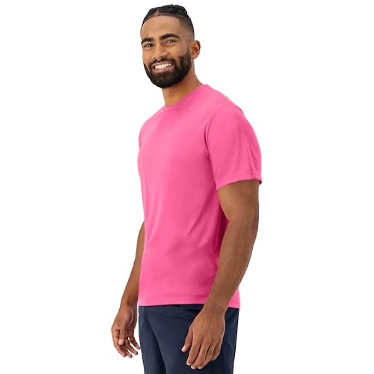 Hanes mens Sport Cool Dri Performance Tee Shirt, Wow Pink, Large US