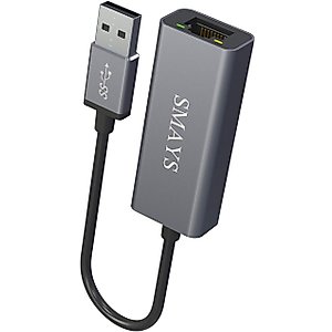 Ethernet Adapter Compatible with Roku TV, Samsung Smart TV - Wired Internet Connection, USB to LAN 10/100
