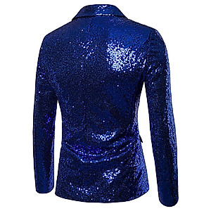 O-832 Royal Blue Man Blazer Jacket Blazer Outfits for Man Work Office Blazer Sequin Sparkle Glitter Winter Fall Blazer 2023 Clothes Country Concert Y2K K5 XXL