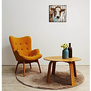 Cow canvas decor, farmhouse wall art pictures for Bathroom Bedroom Living Room Kitchen Wall Decor