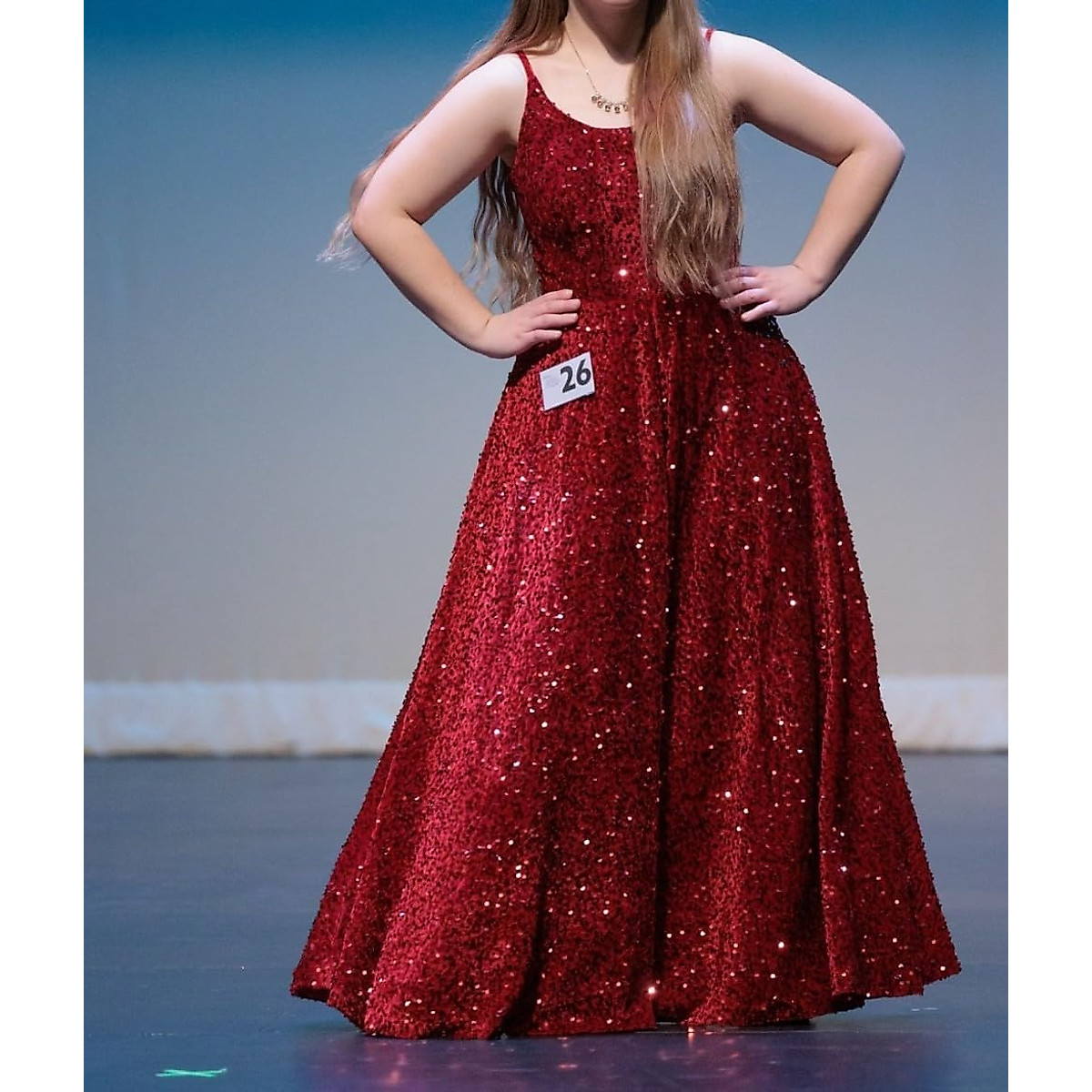 Tianzhihe Spaghetti Straps Sequin Prom Dresses 2024 Long Sparkly Formal Ball Gowns for Women A-Line Evening Party Gown with Pockets Hot Pink 2B