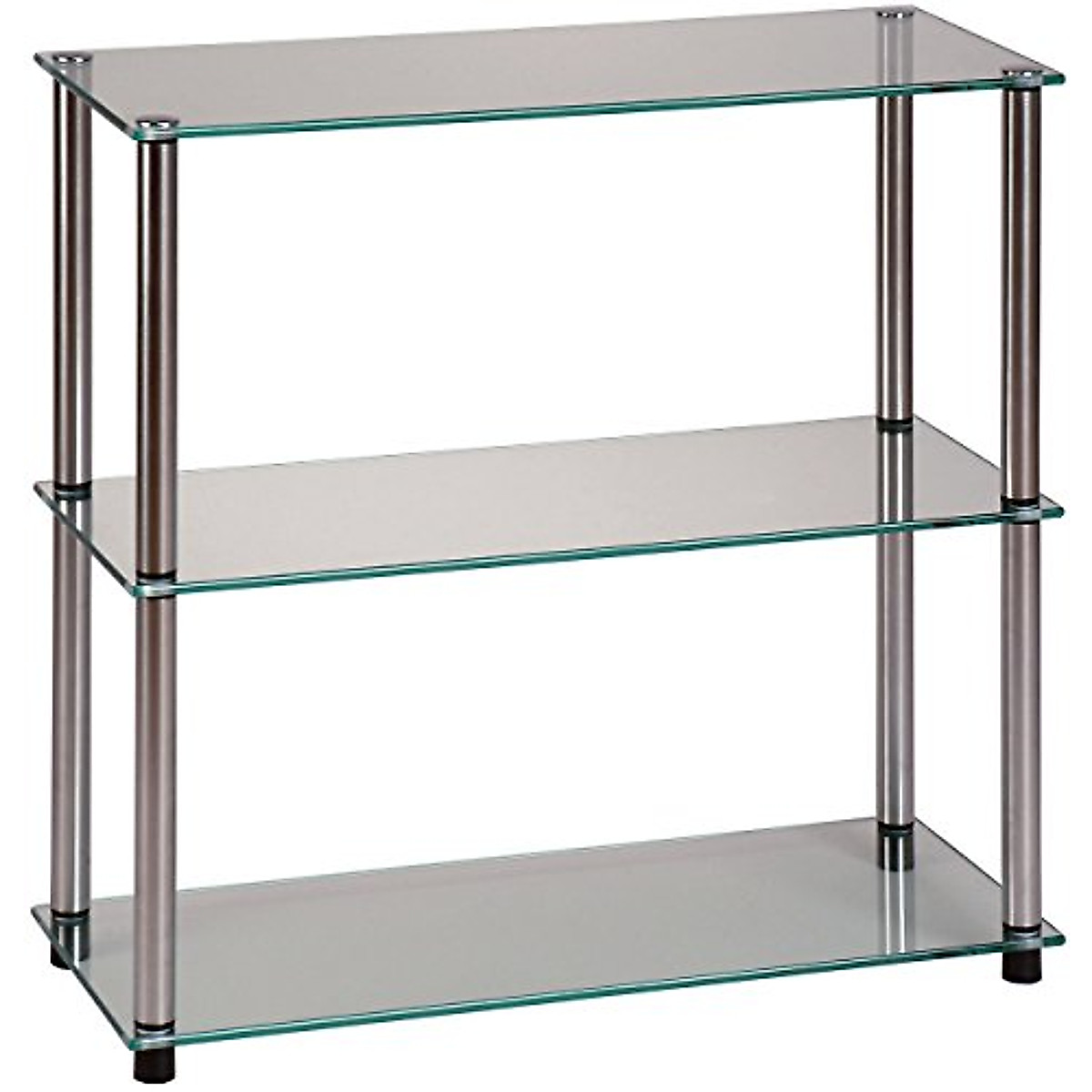 Convenience Concepts Designs2Go Classic Glass 3 Shelf Bookshelf, Glass