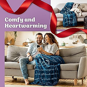 Regalos Para Mujeres, Gifts for Girlfriend Blanket, Romantic Gifts for Her, To My Girlfriend Gift Ideas, Birthday Gifts for Girlfriend From Boyfriend, GF BF, Throw Blanket 65” x 50” (Coral Blue)