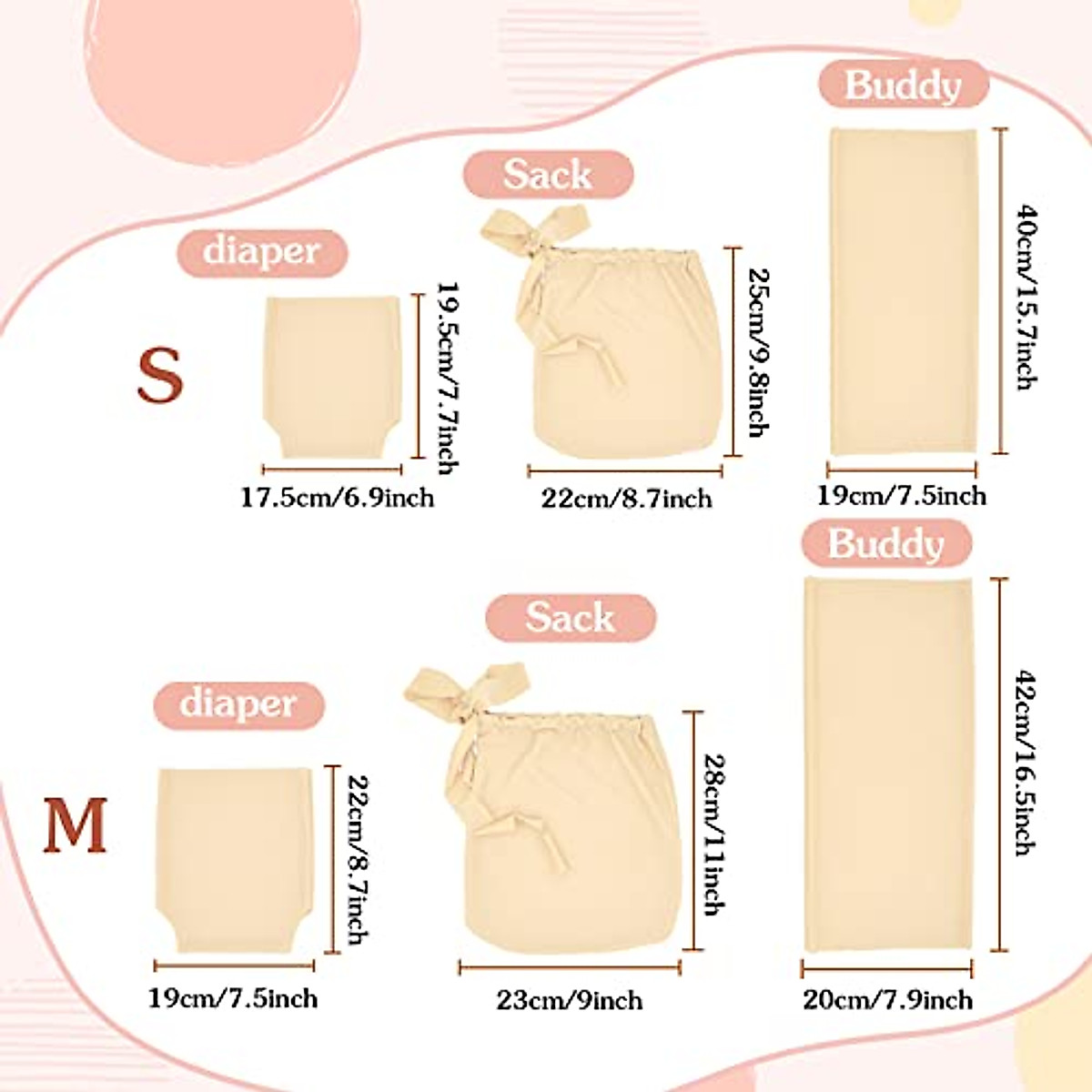 3PCS Baby Newborn Photo Props Wraps & Photography Blanket Set,DIY Newborn Stretch Wrapping Sack Buddy Diaper Cover Infant Photo Blanket Swaddle Photography Props Wraps for Baby Girl Boy