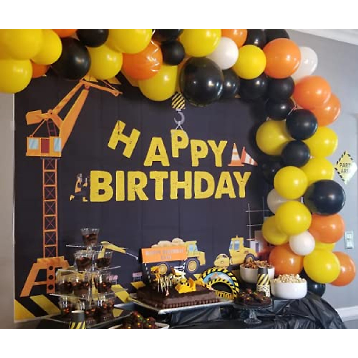 Latex balloons 120 pcs ,Yellow black orange balloons, Birthday, Wedding, Baby Shower, Party Decoration