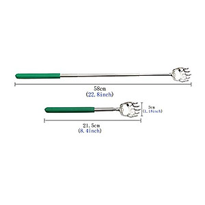 CERRXIAN (4-Pack) Telescoping Back Scratcher , LEMENG Portable Extendable Telescopic Bear Claws Metal Back Scratchers - Hand Massager Backslap with Rubber Handles