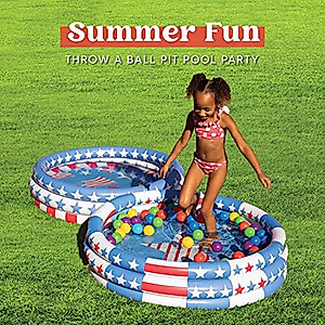 2 Pack 45" X 10" Inflatable Kiddie Pool, Star American Flag Swimming Pool for Kids Toddler Seasonal Merriment, Indoor&Outdoor Water Pool Baby Pool Pit Baby Swimming Pool