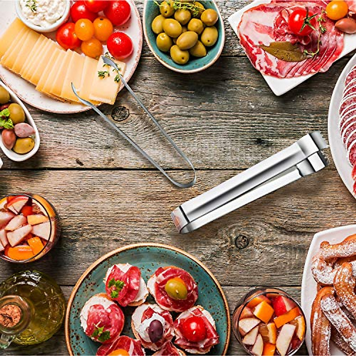 Gejoy 12 Pieces Sugar Tongs Ice Tongs Stainless Steel Mini Serving Tongs Appetizers Tongs Small Kitchen Tongs for Tea Party Coffee Bar Kitchen (Silver Curved Tip)