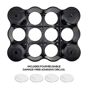 Adhesive Wall Mounted 12 Slot Coffee Pod Holder and Organizer. Space Saving Storage Rack Compatible with K Cups Saves Room in Drawers, Cupboards and Counters to Keep Coffee Station and Kitchen Neat