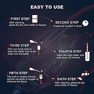 Wine Chiller Wine Aerator, 3-in-1 Stainless Steel Iceless Wine Bottle Cooler Stick, Aerating Pourer and Decanter Spout - Perfect Wine Accessories Gifts