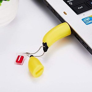 GARRULAX USB Flash Drive, 8GB / 16GB / 32GB Novelty Cute Cartoon USB Memory Stick Date Storage Pendrive Thumb Drives for Kids Children Collegue Student (16GB, Banana)