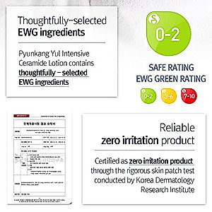 PYUNKANG YUL Intensive Ceramide Lotion - Fragrance Free Face and Body Moisturizing Lotion - Hyaluronic Acid Moisturizer for All skin - Natural Ingredients Olive Oil, Shea Butter - Vitamins - 16.9 Fl. Oz