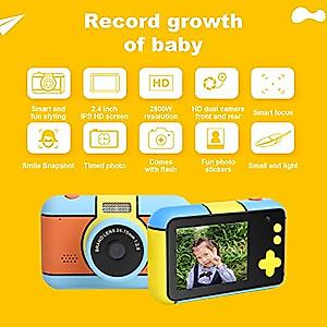 Jopwkuin Camera, 1080P 2 Inch Toddler Christmas Birthday Gifts for Girls Age 3-12, 2800W Pixel Children Digital Cameras, IPS High‑Definition Screen Mini Camera for Kids(Pink)