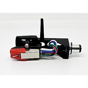 Cartridge and Stylus, Elliptical needle and Black Headshell with mounting bolts for Technics SL-1200, SL-1210, SL-1600, SL-1610, SL-1700, SL-235, SL-23A, SL-B2
