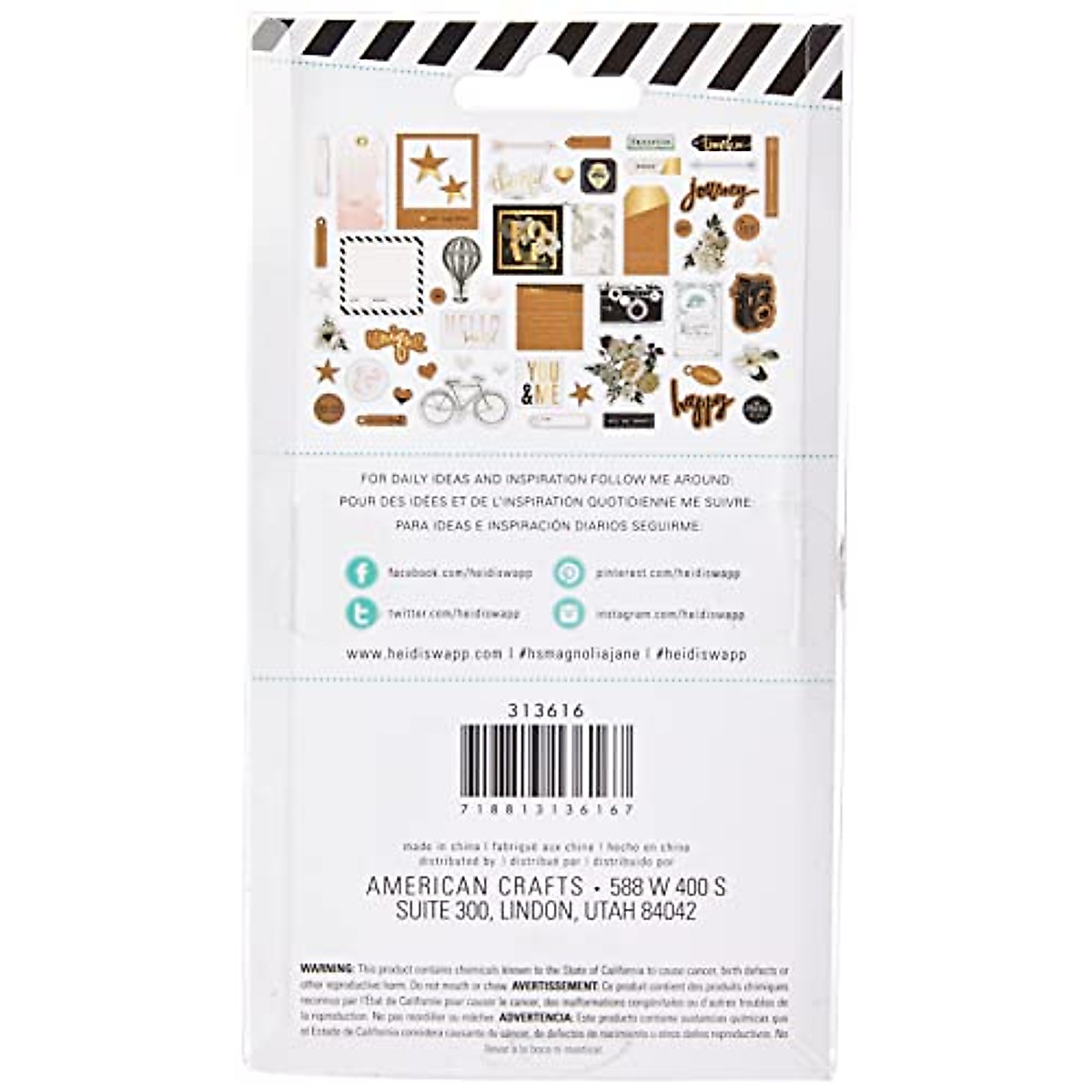 American Crafts Heidi Swapp Magnolia Lane Embellishment 54 Piece Ephemera