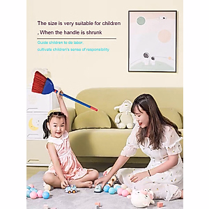 BSMstone Small Broom-Indoor or Outdoor Portable Broom with Adjustable Handle, Cleaning Little Helper for Housekeeping,Office,Working Desk,Pet Nest