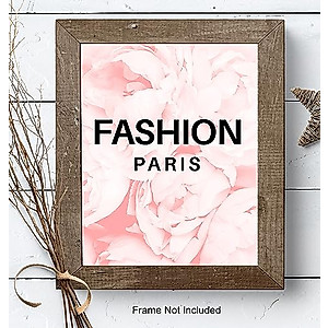 Designer Fashion Wall Art & Decor - 8x10 Glam Room Decor - Luxury Living room Home Decor - Designer Wall Art Poster Picture - Pink Bedroom Wall Art - Couture Glamour Wall Art - Luxury Gift for Woman