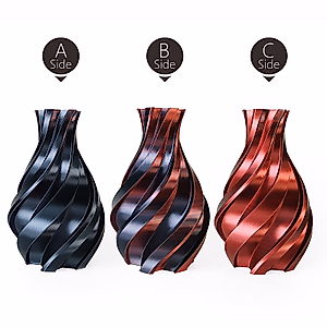 HELLO3D PLA 3D Printing Filament 1.75mm Dual Color Silk Filament,Silk Shiny Red Black 2 Colors in 1 Coextrusion 3D Printer Filament 1KG 1.75mm 3D Printing Material with Bicolor Dichromatic 2 Colors